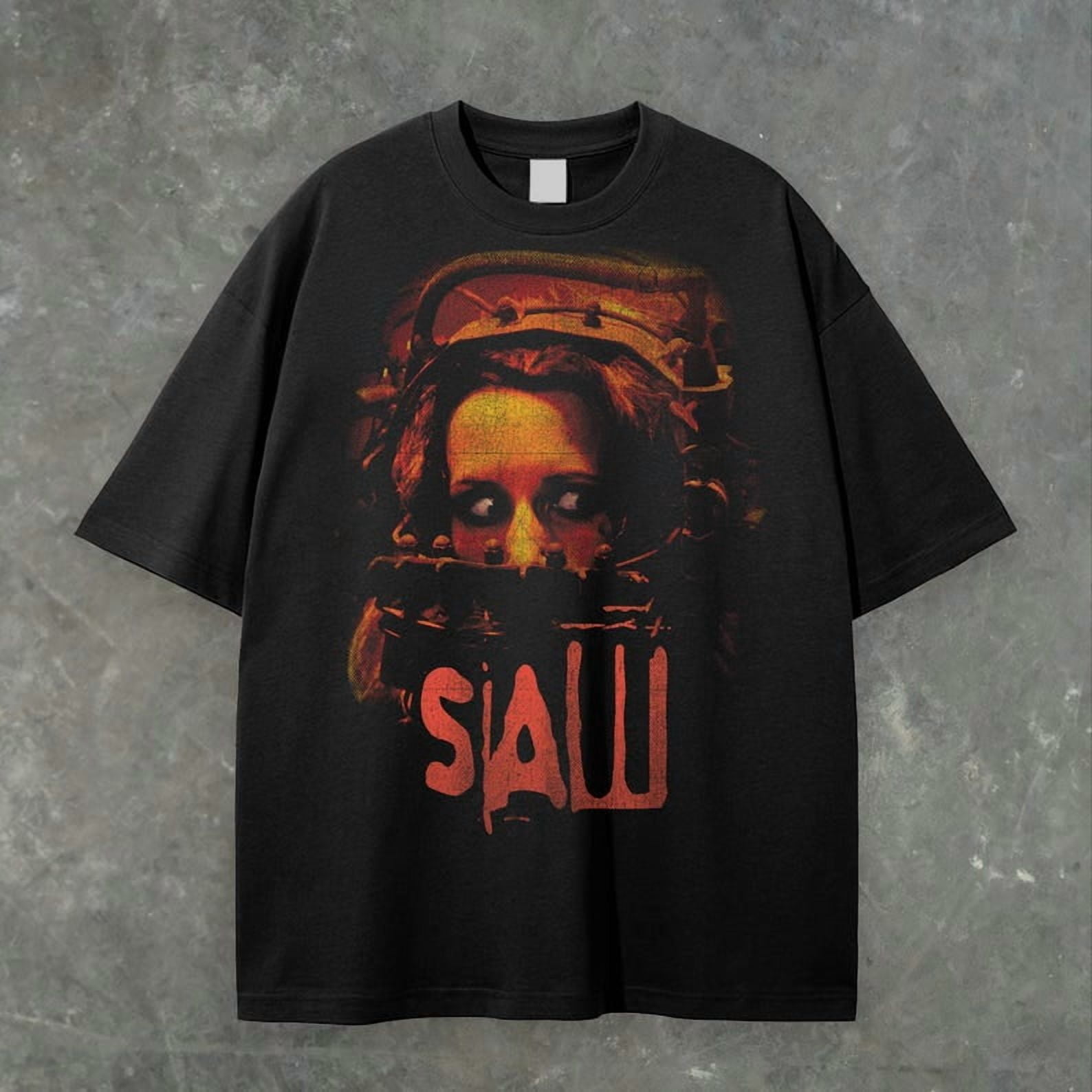 Saw Movie Unisex Black Shirt • Oversized Acid Wash Horror Tee • Jigsaw ...