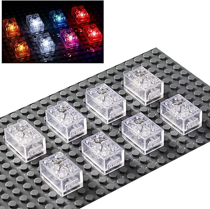 Sawaruita Light Up Building Bricks Multicolor LED Light Brick Sets ...
