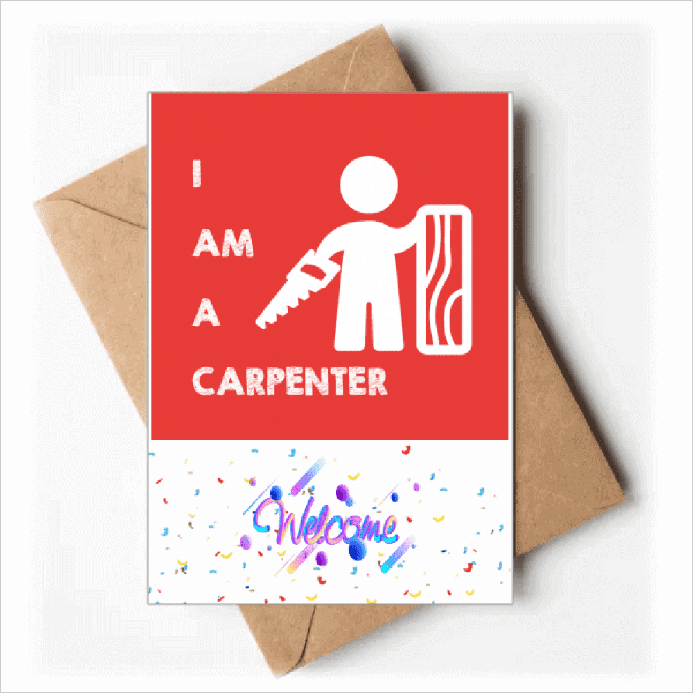Sawboard Carpenter Job Art Deco Fashion Welcome Back Greeting Cards ...
