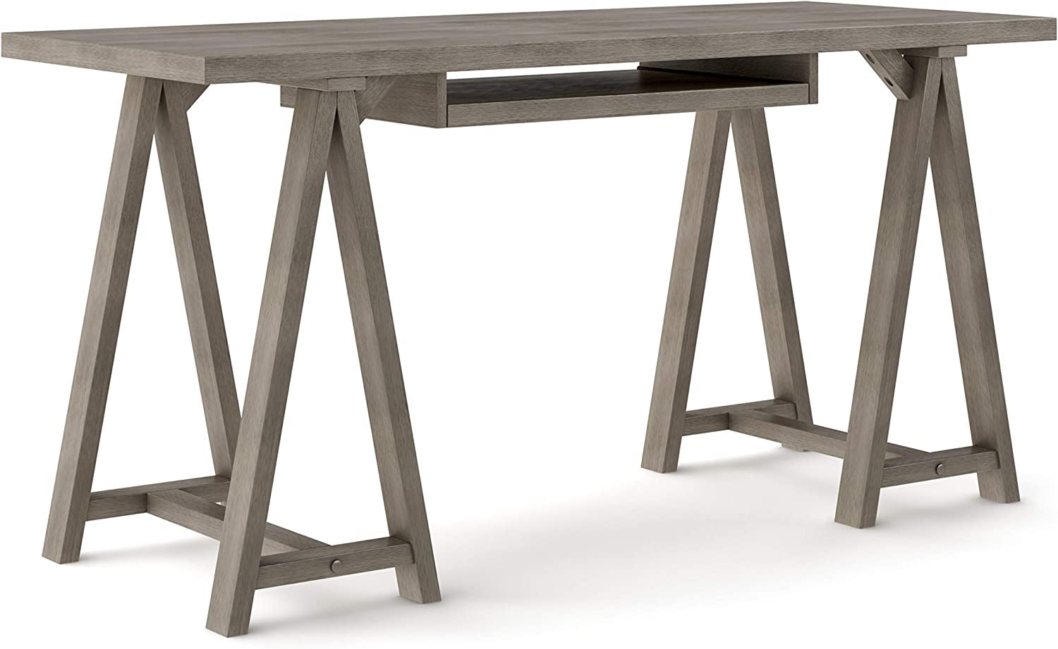Sawhorse SOLID WOOD Modern Industrial 56 inch Wide Home Office Desk ...