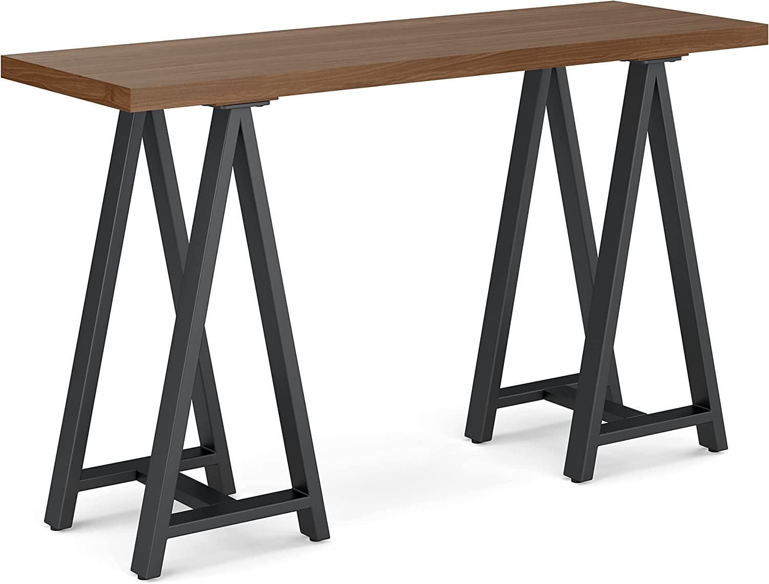 Sawhorse SOLID WOOD Modern Industrial 56 inch Wide Home Office Desk ...