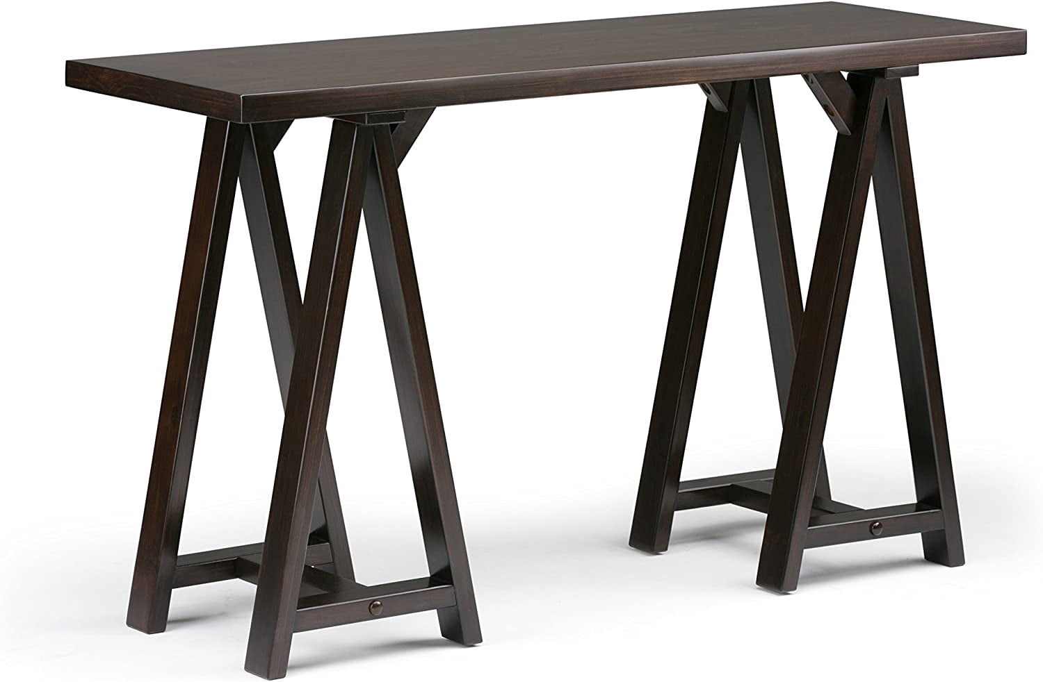 Sawhorse SOLID WOOD Modern Industrial 56 inch Wide Home Office Desk ...
