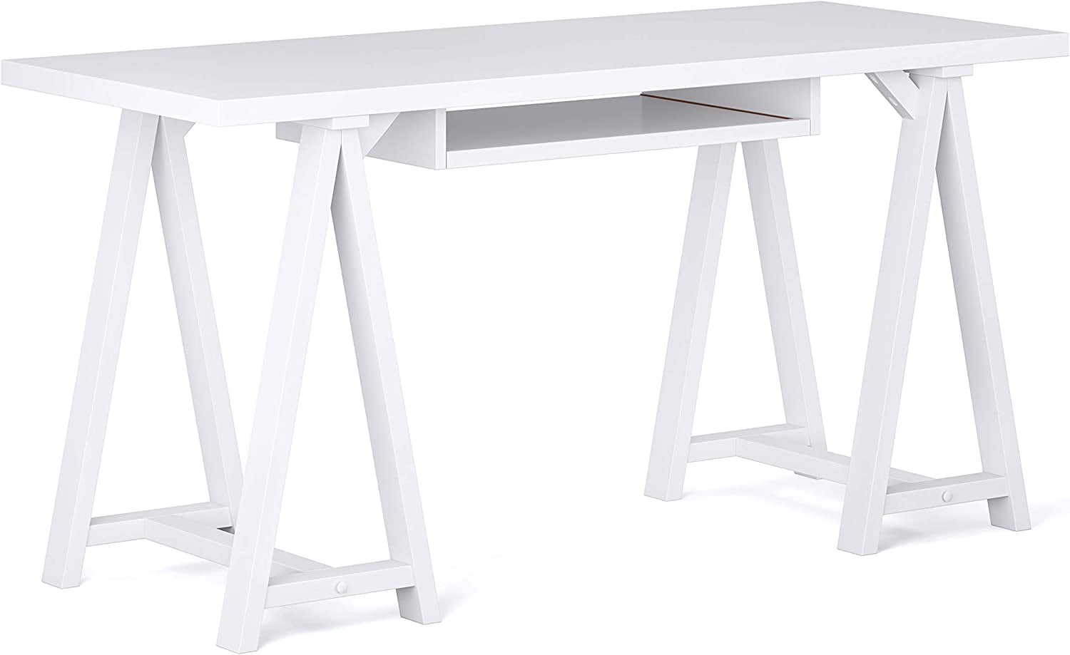 Sawhorse SOLID WOOD Modern Industrial 60 inch Wide Home Office Desk ...