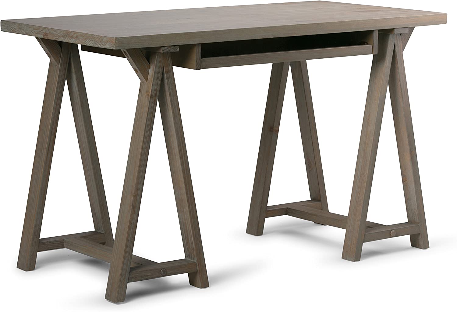 Sawhorse SOLID WOOD Modern Industrial 60 inch Wide Home Office Desk ...