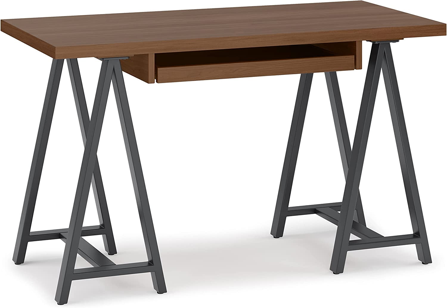 Sawhorse SOLID WOOD Modern Industrial 60 inch Wide Home Office Desk ...