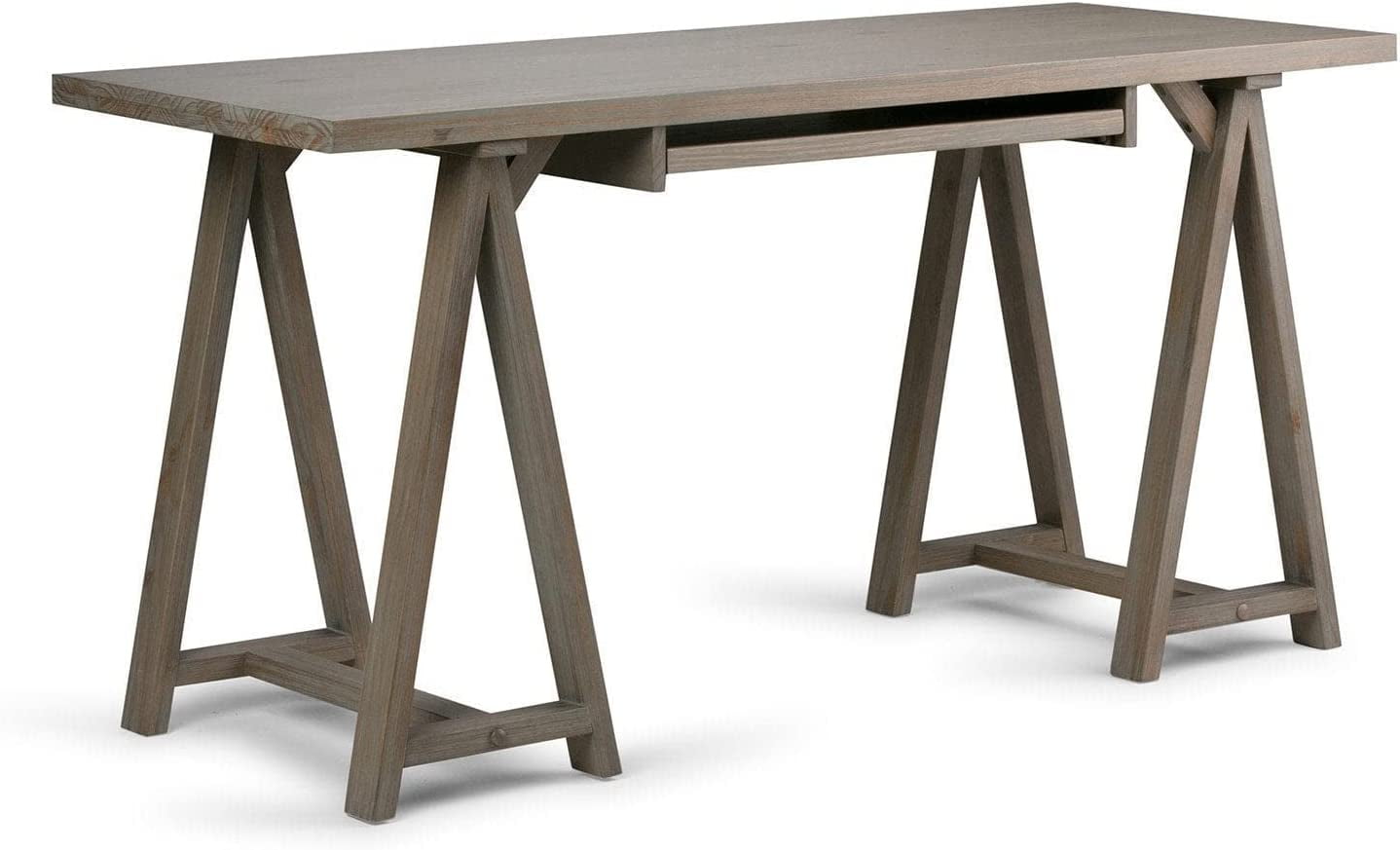 Sawhorse SOLID WOOD Modern Industrial 60 inch Wide Home Office Desk ...