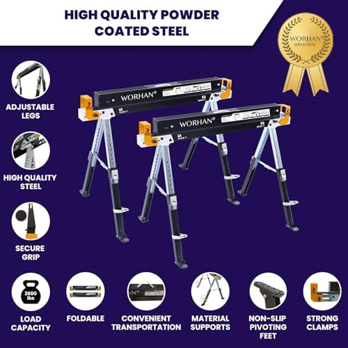 Keter Folding Work Table Work Benches For Garage WORHAN Sawhorse ...