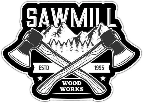 Sawmill Axe Axes Lumberjack Woodwork Car Window Stickerphone Decal ...