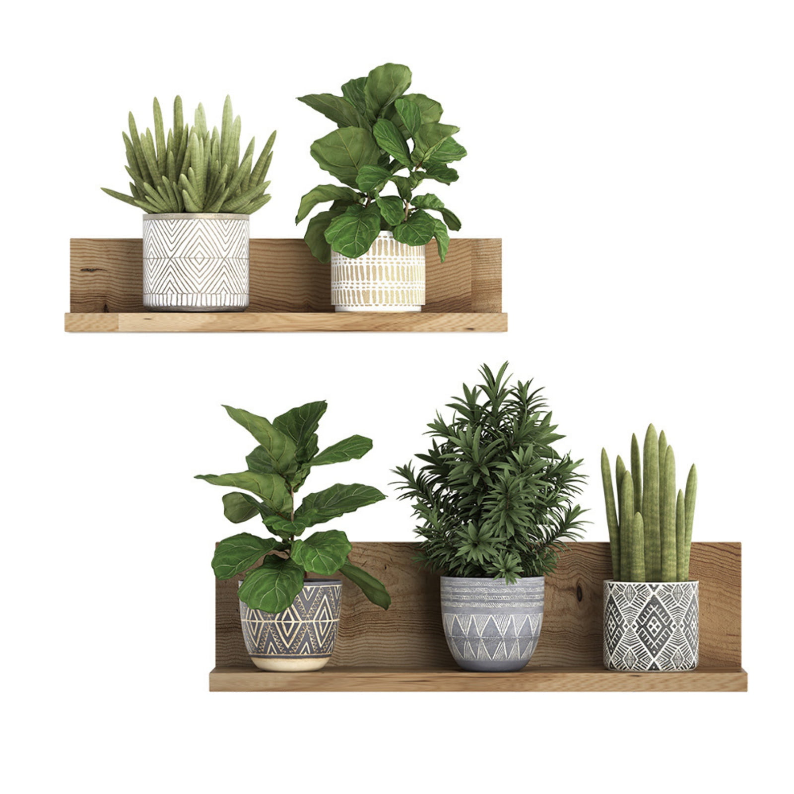 Sawpy 2PCS Green Potted Plants Wall Stickers Tropical Plants Leaves ...