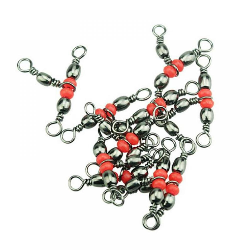 Sawpy Barrel Fishing Swivels Set - 20/50PCS Brass T-Shape Triple Swivel Connector Fast Rolling ...