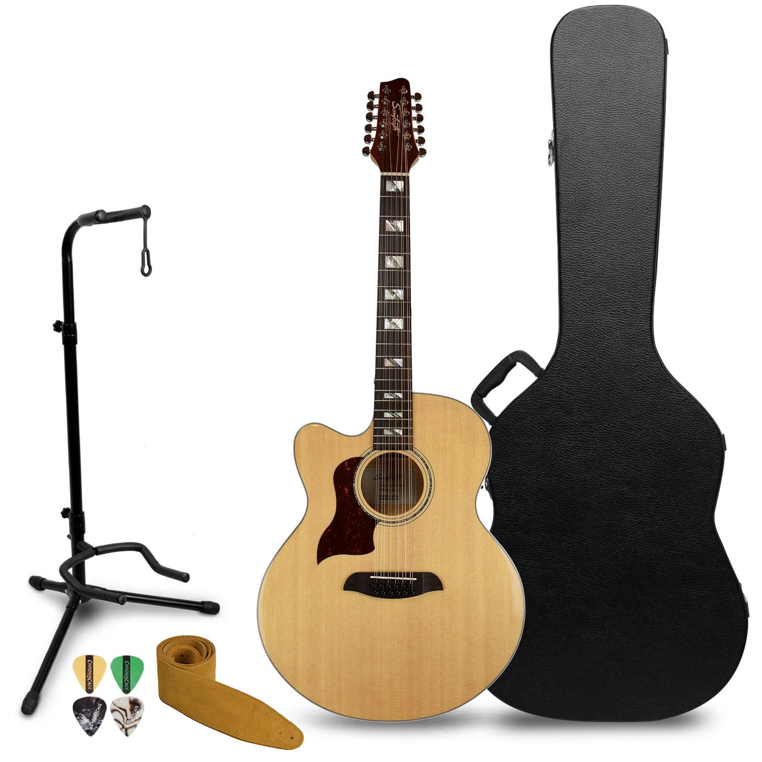 Left-Handed 12-String Acoustic-Electric Jumbo Guitar Nepal | Ubuy
