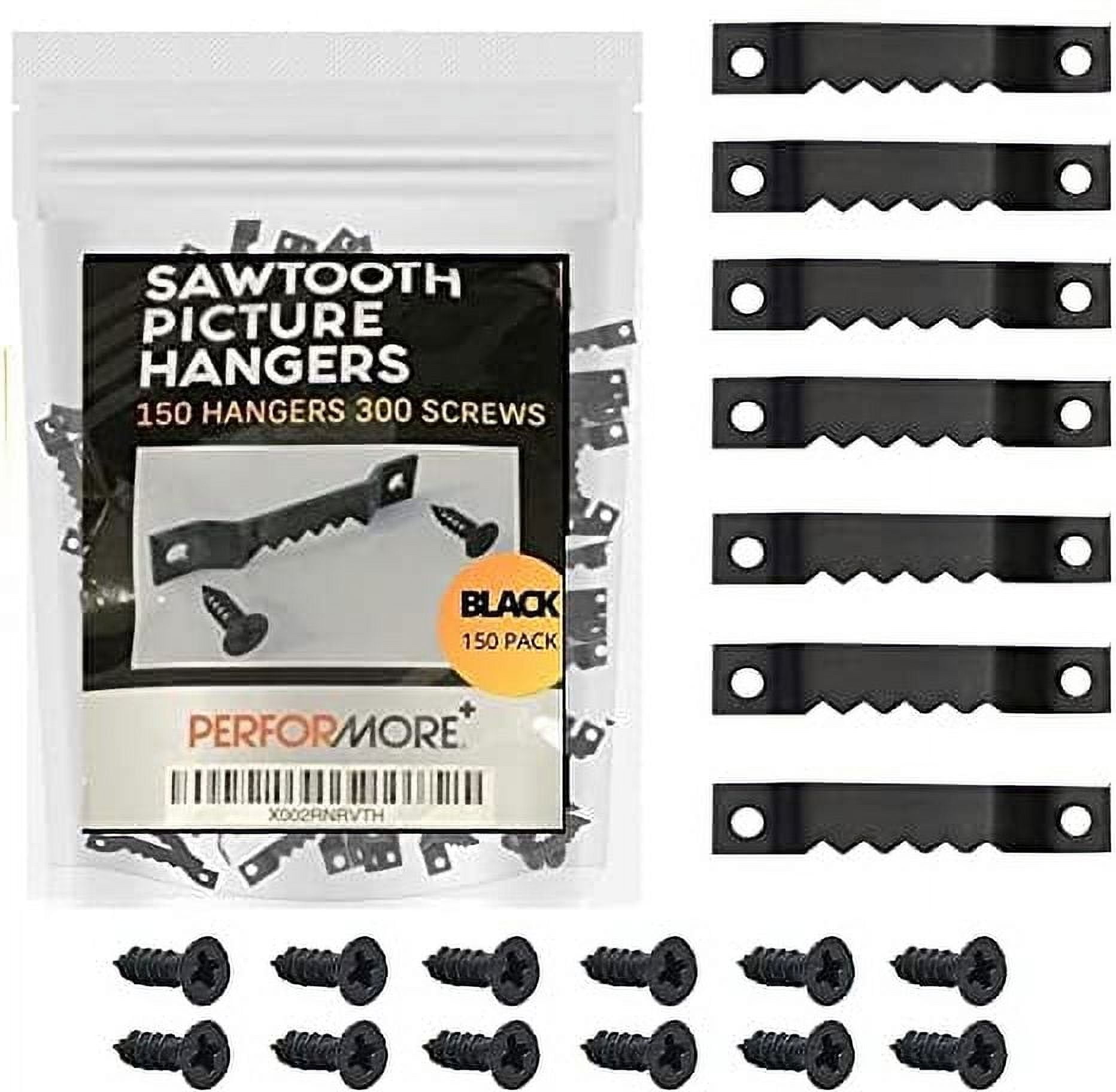 Sawtooth Heavy Duty Picture Hangers, 150 Pack with 300 Screws, for Wall ...