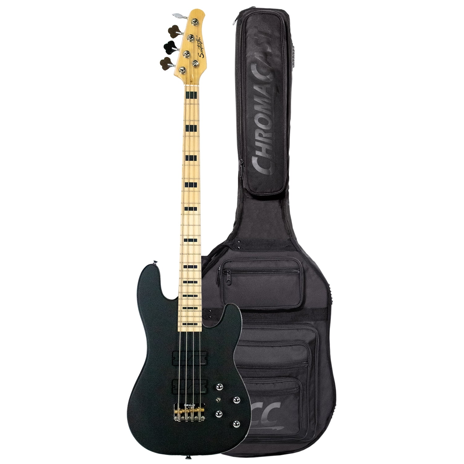 Sawtooth Rebel24 Series 24 Fret Electric Bass Guitar with Fishman Fluence Pickups and Padded Gig ...