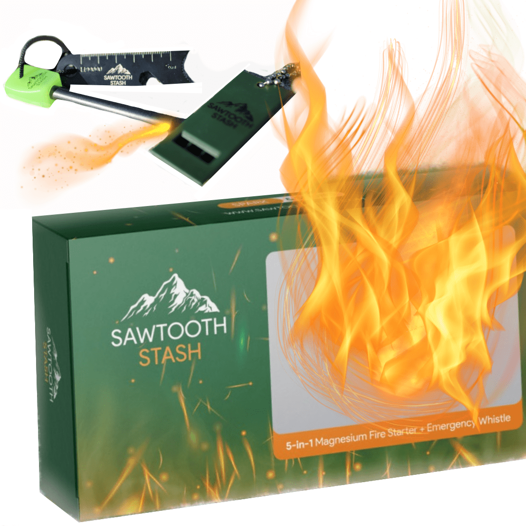 Sawtooth Stash 5-in-1 Magnesium Fire Starter Survival Kit with ...