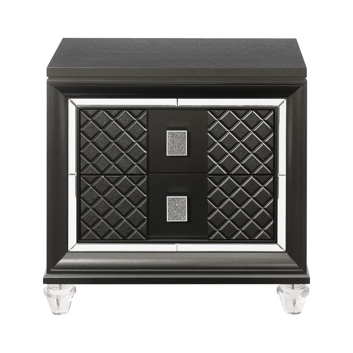 Sawyer Nightstand - Metallic Gray - Wood Construction - Glam ...