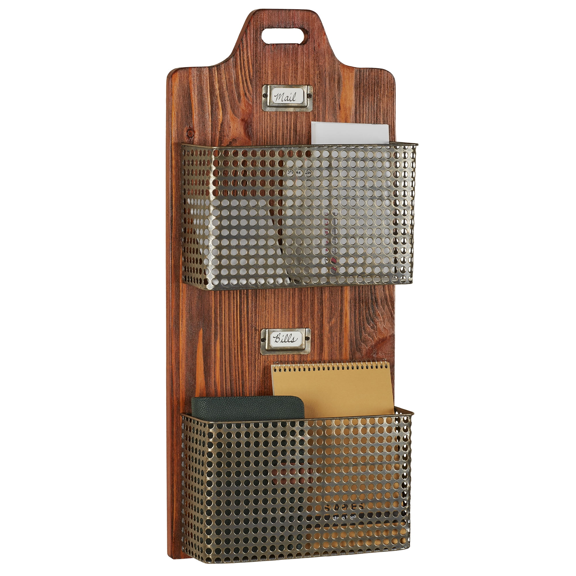 Sawyer Vertical Wall Organizer - Mission Red Oak - Handcrafted - Wooden ...