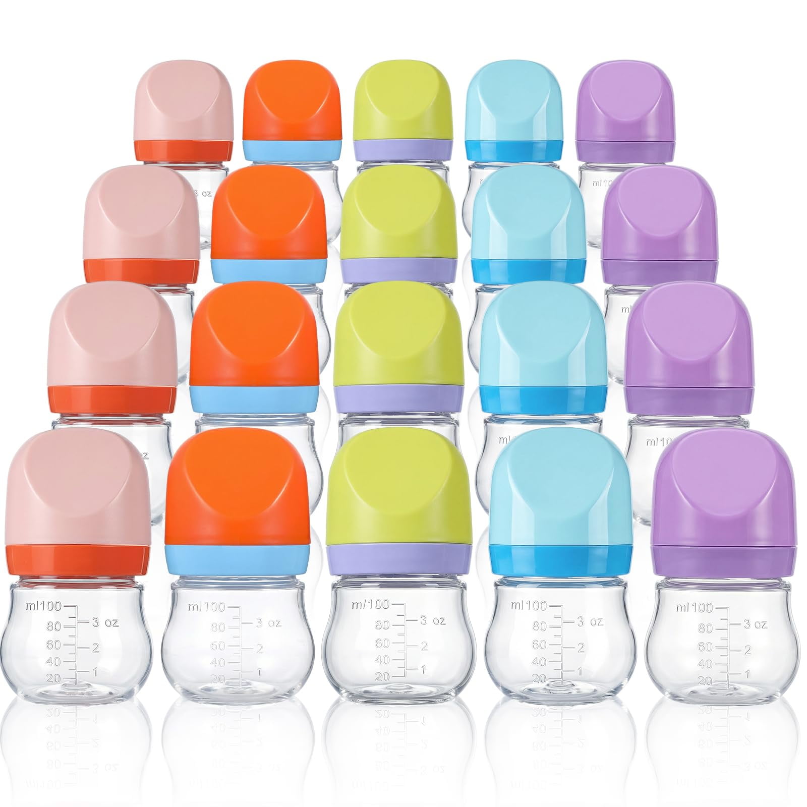 Sawysine 20 Pcs Bottles for Baby Shower Game with 3.4oz Mini Plastic ...