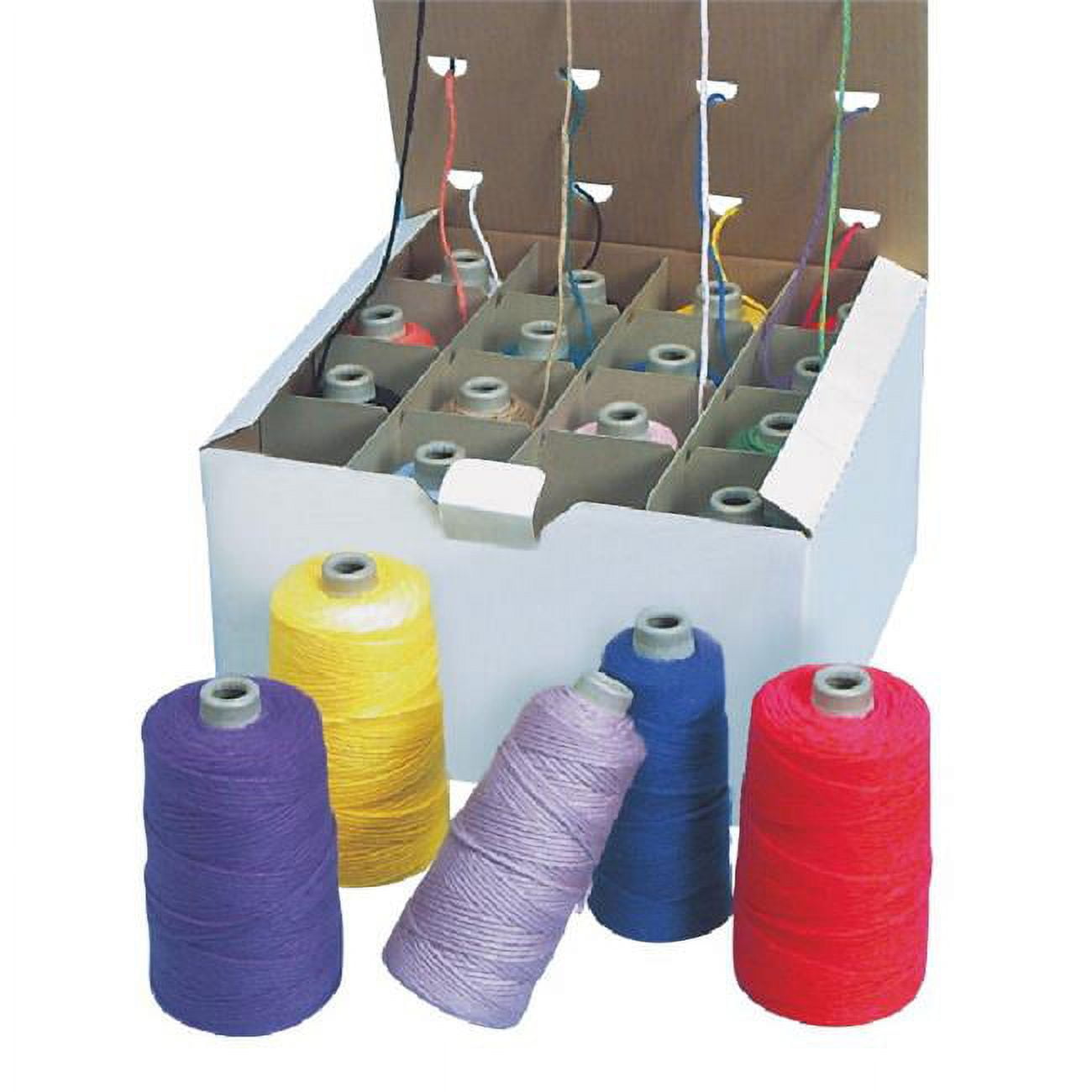 Sax Acrylic 4-Ply Double-Weight Yarn Cone Set, Dispenser Box, Assorted ...