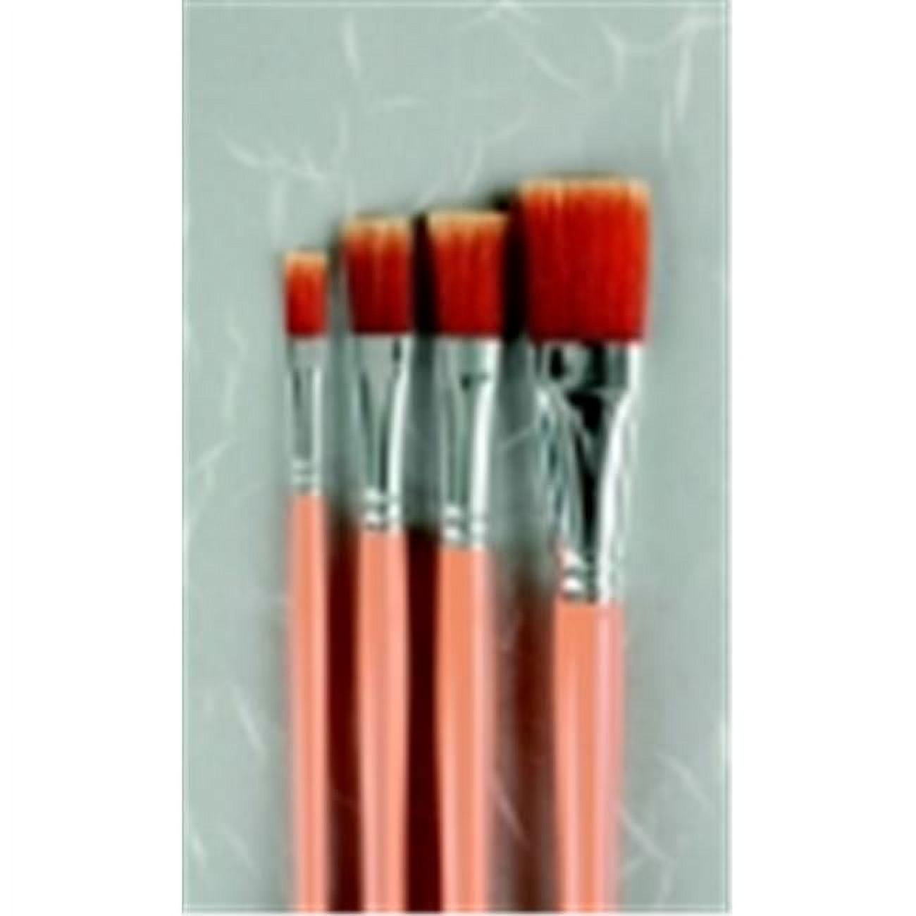 Sax Economy Golden Acrylic Hardwood Handle Easel Brush Set- Set 4 ...