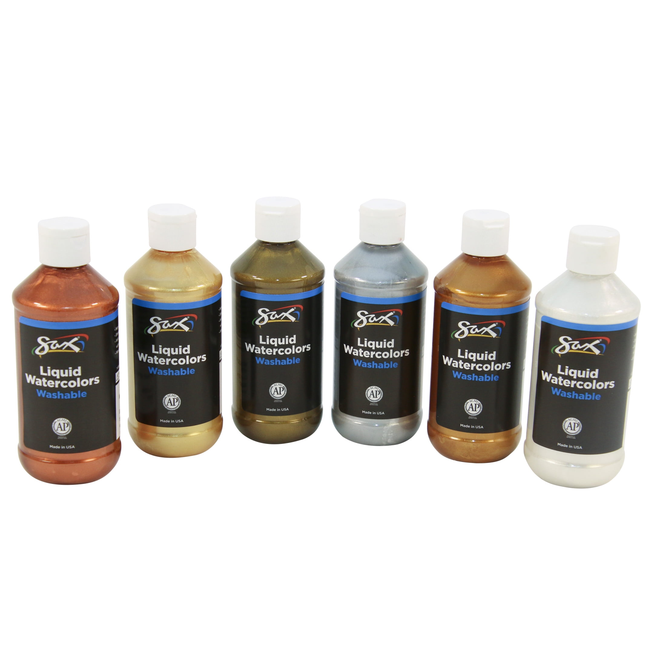 Sax Liquid Washable Watercolor Paint, 8 Ounces, Assorted Metallic ...