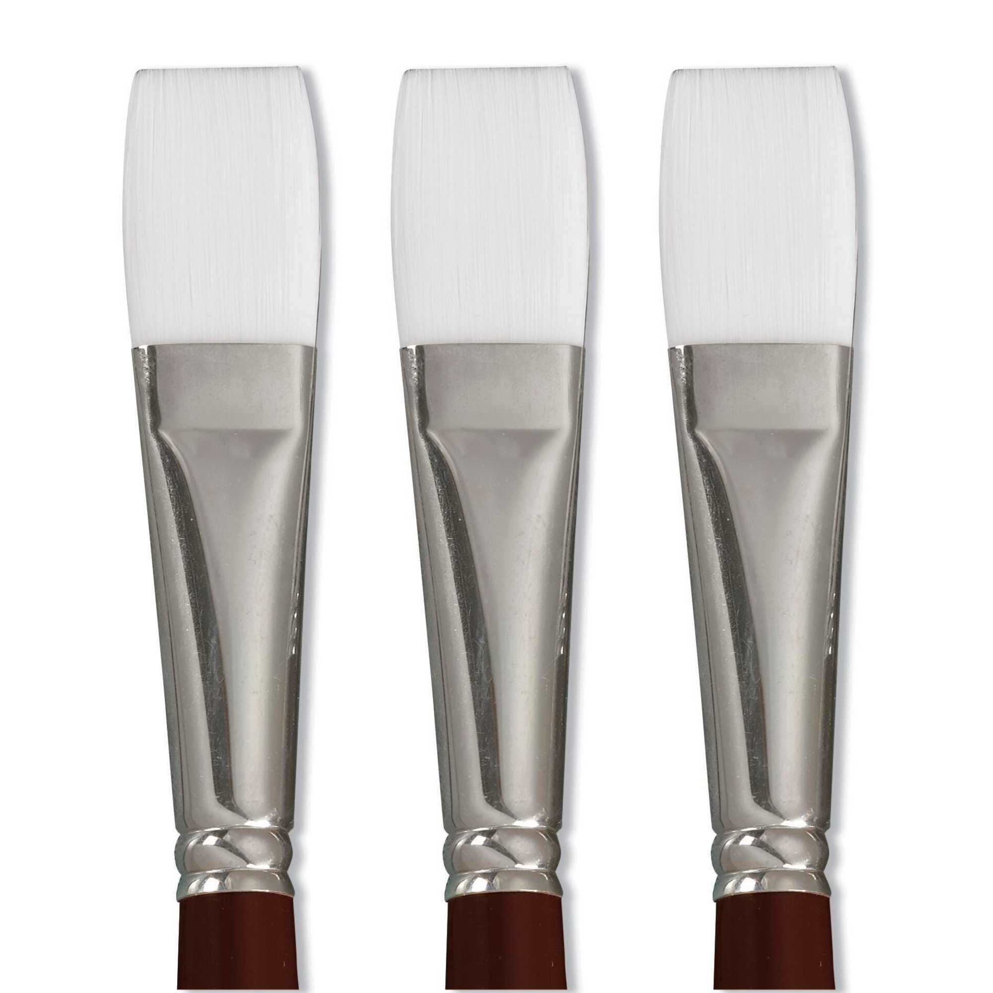Sax Optimium White Taklon Brushes, Brights Type, Long Handle, Size 8 ...