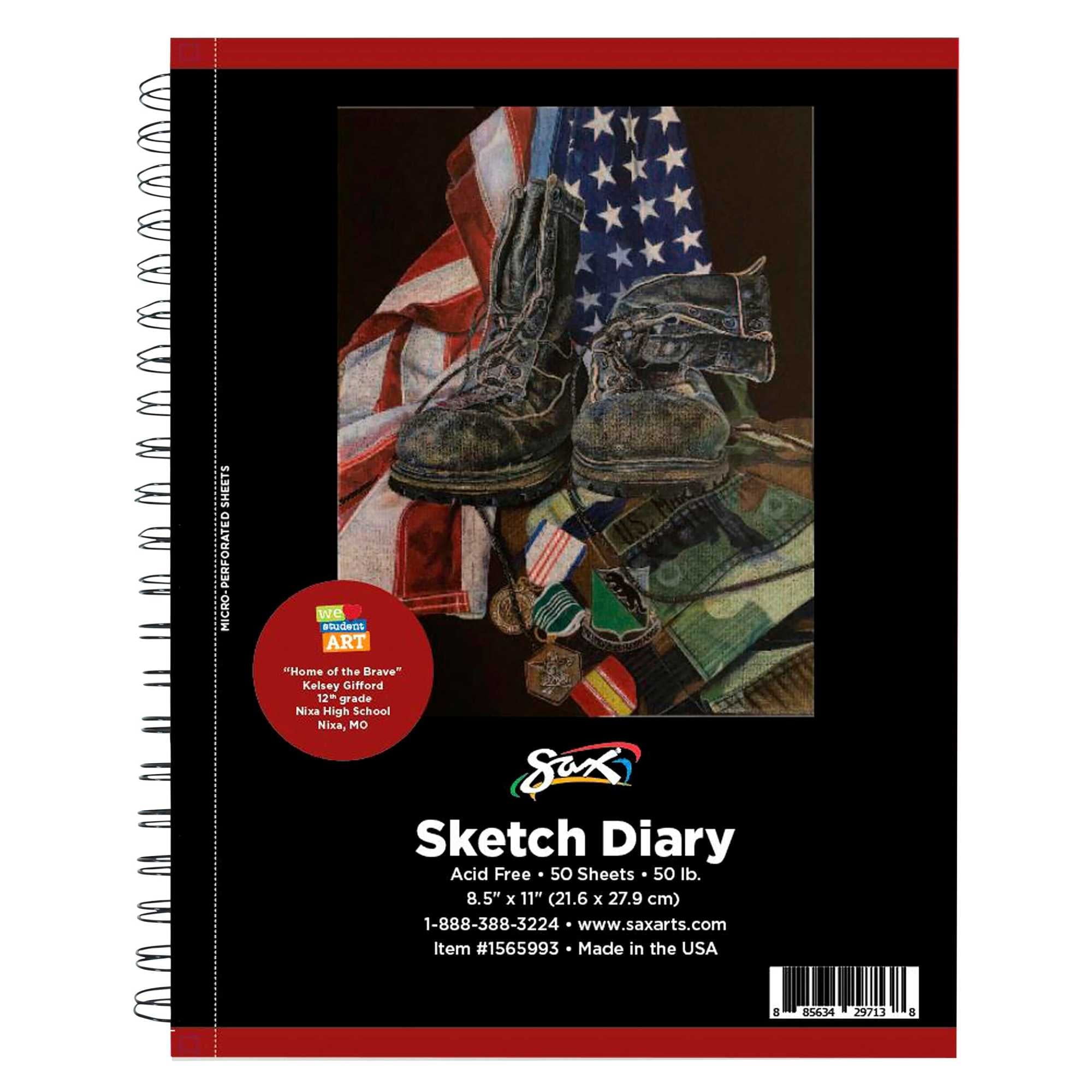 Sax Art Pad Sketchbook, Spiral Drawing Notebook, 50 lbs Paper, 8-1/2 x ...