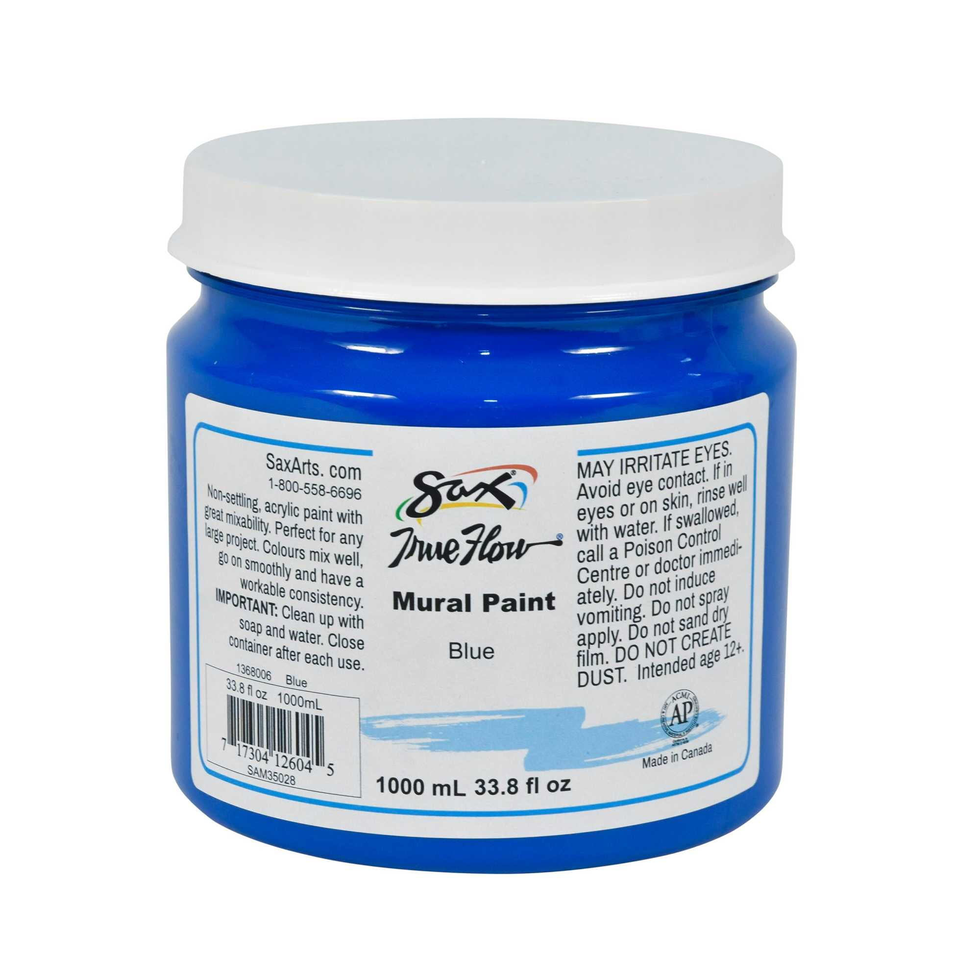 Sax True Flow Acrylic Mural Paint, Blue, 33.8 Ounce - Walmart.com