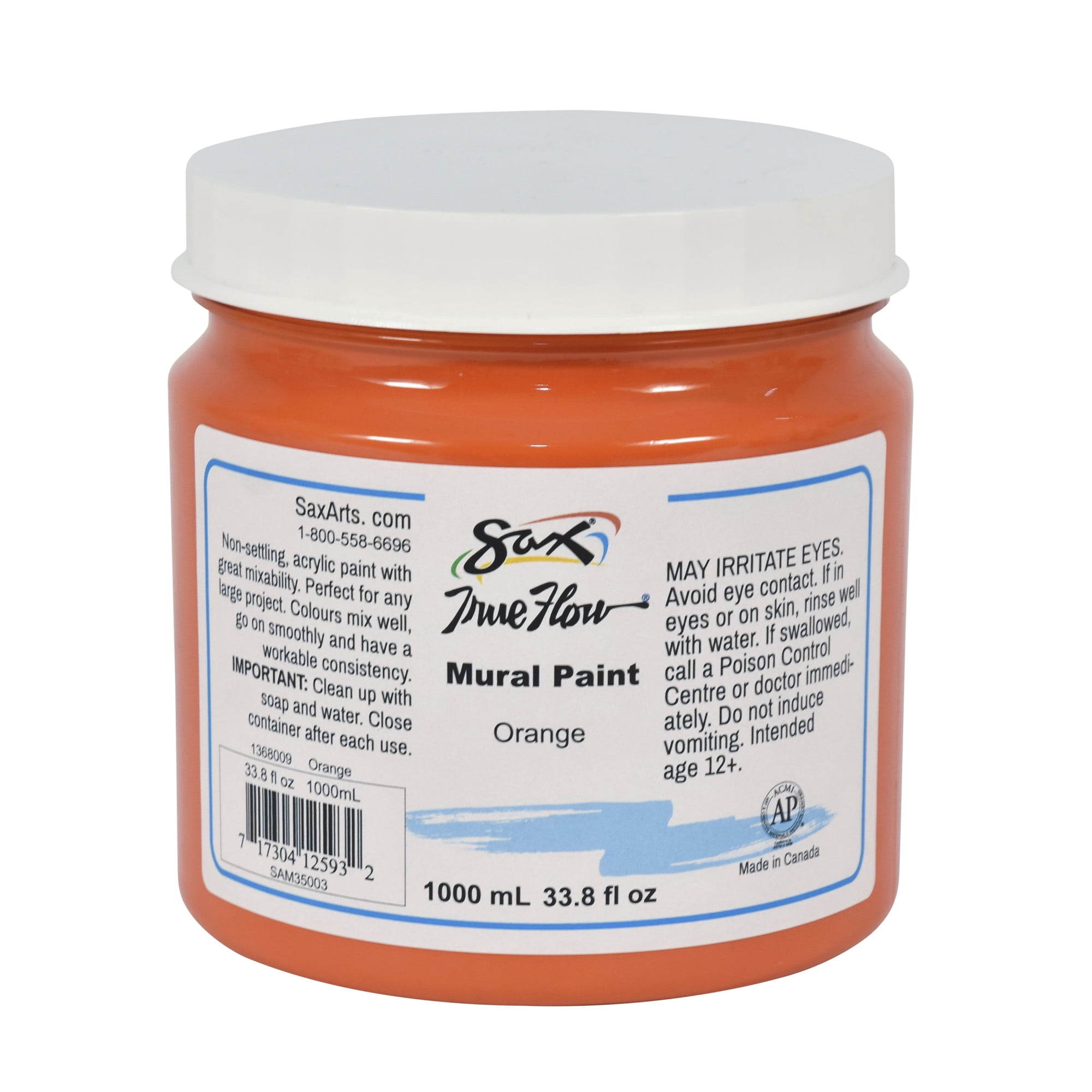 Sax True Flow Acrylic Mural Paint, Orange, 33.8 Ounce - Walmart.com