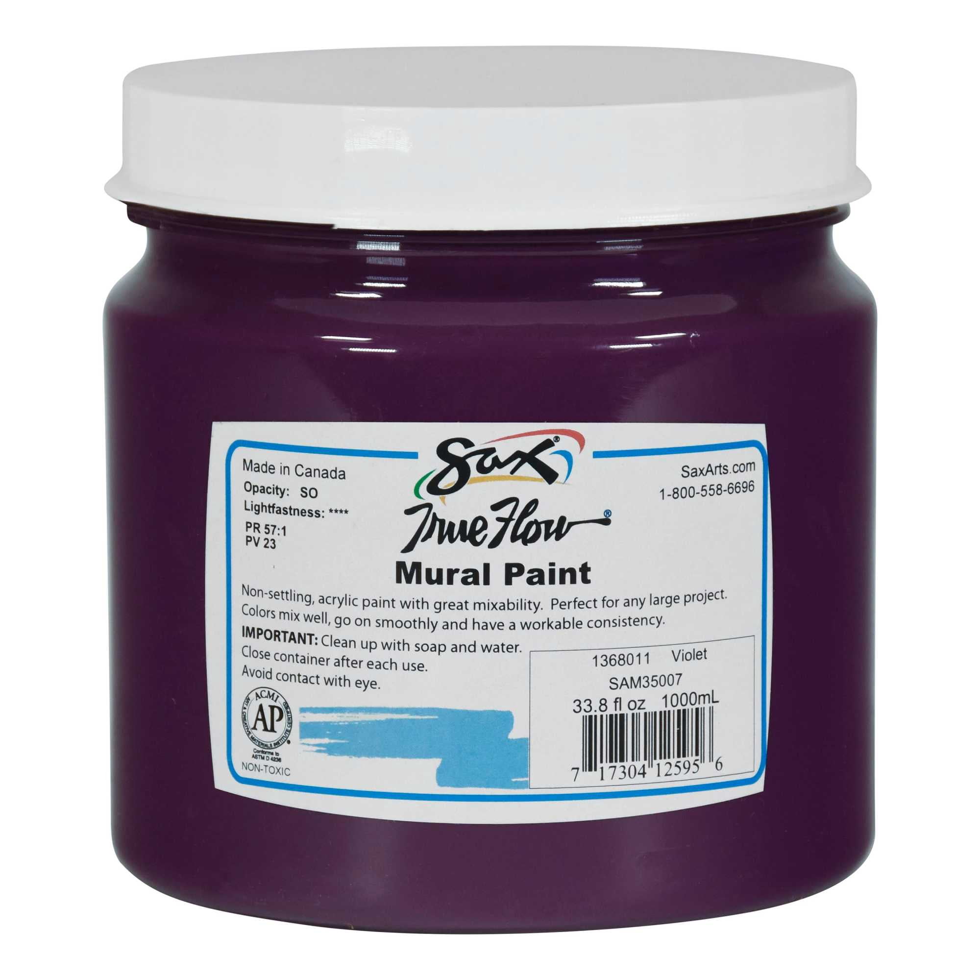 Sax True Flow Acrylic Mural Paint, Violet, 33.8 Ounce - Walmart.com