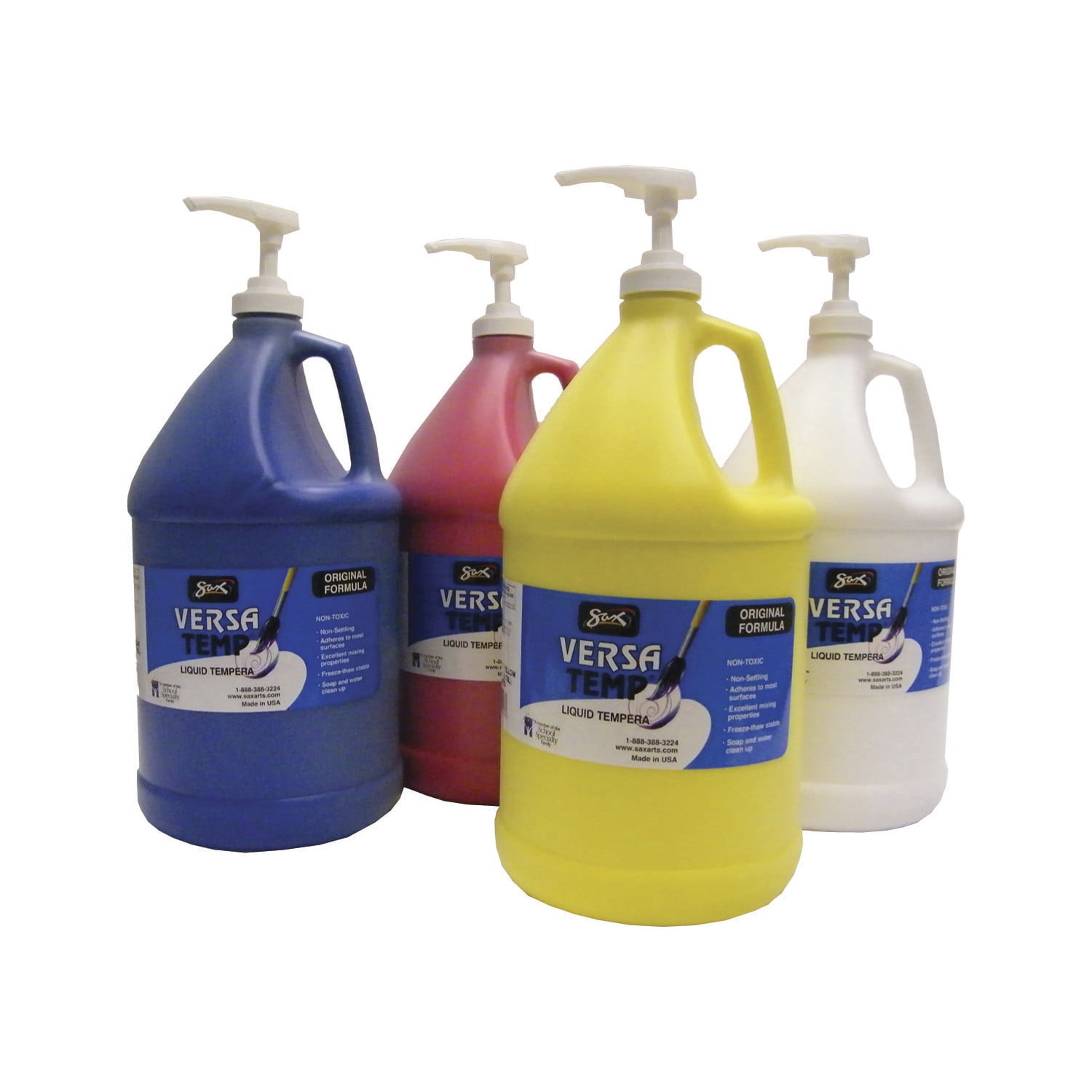Sax Versatemp Heavy-Bodied Tempera Paint Kit with Pumps, 1 Gallon ...
