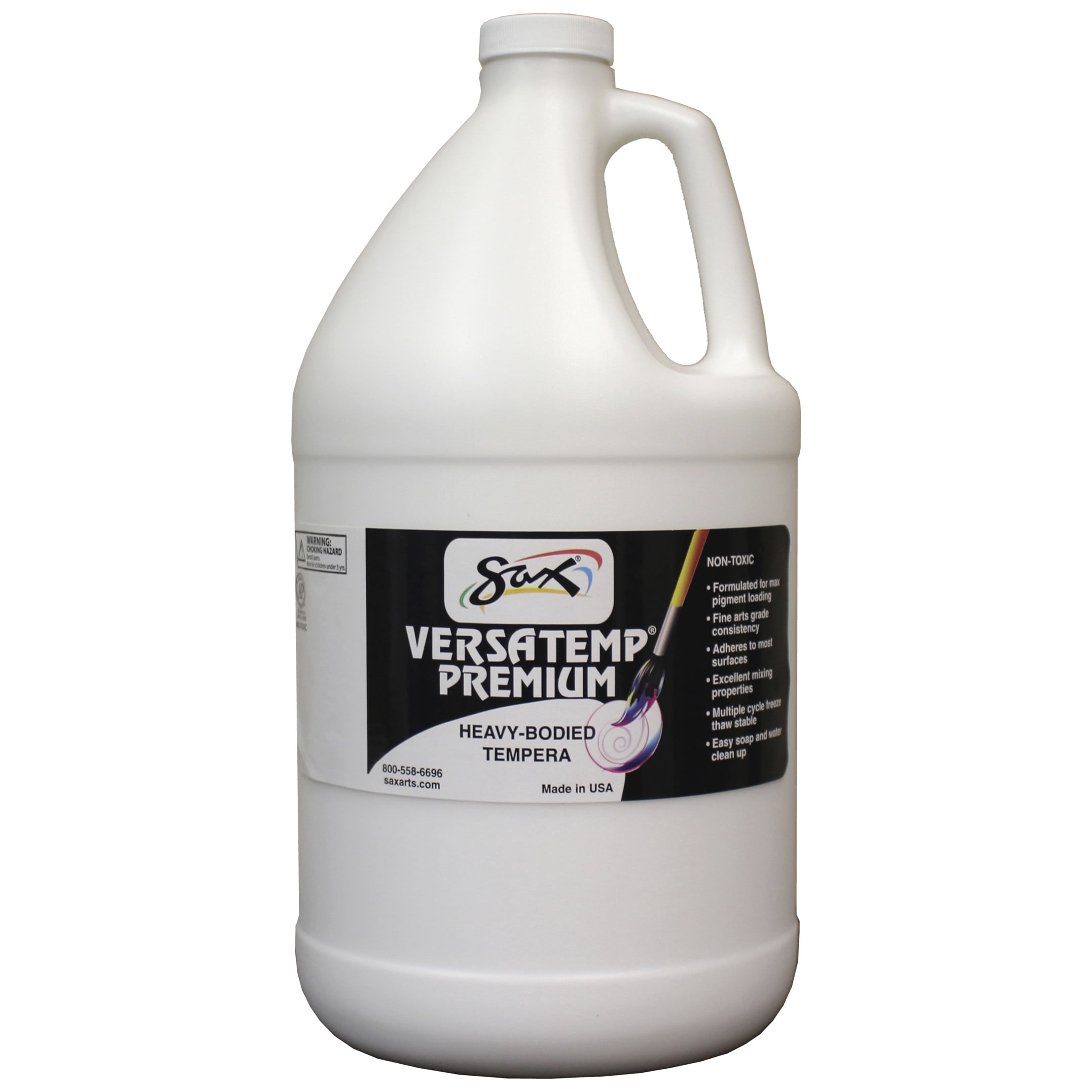 Sax Versatemp Premium Heavy-Bodied Tempera Paint, 1 Gallon, White ...