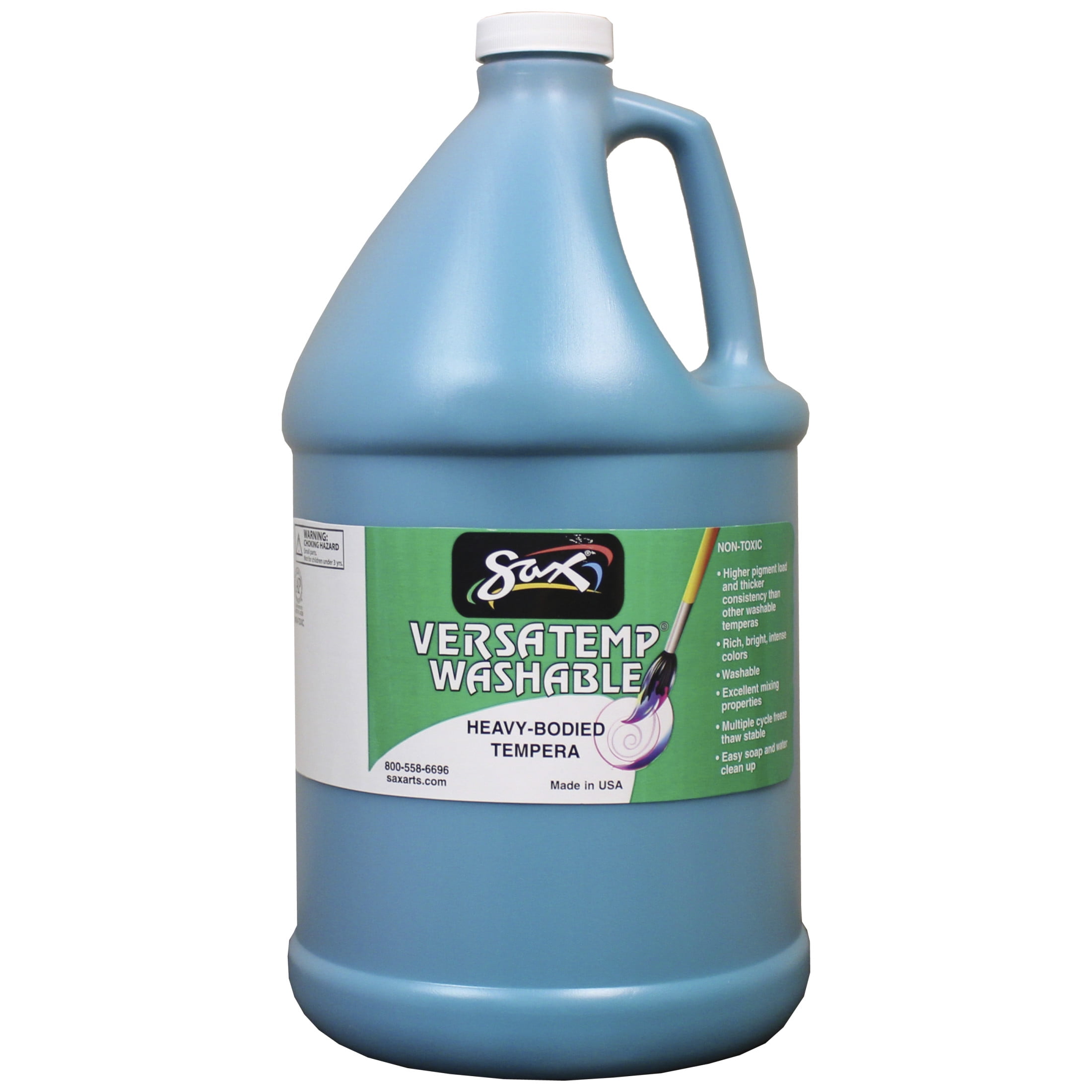 Sax Versatemp Washable Heavy-Bodied Tempera Paint, 1 Gallon, Turquoise ...