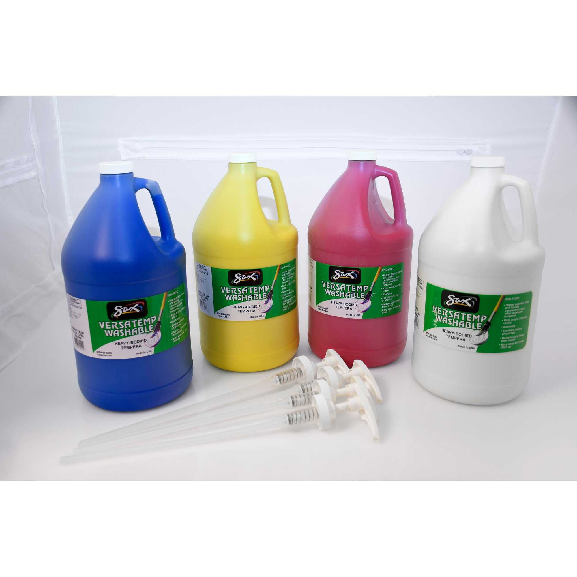 Sax Versatemp Washable Heavy-Bodied Tempera Paint with Pumps, 1 Gallon ...