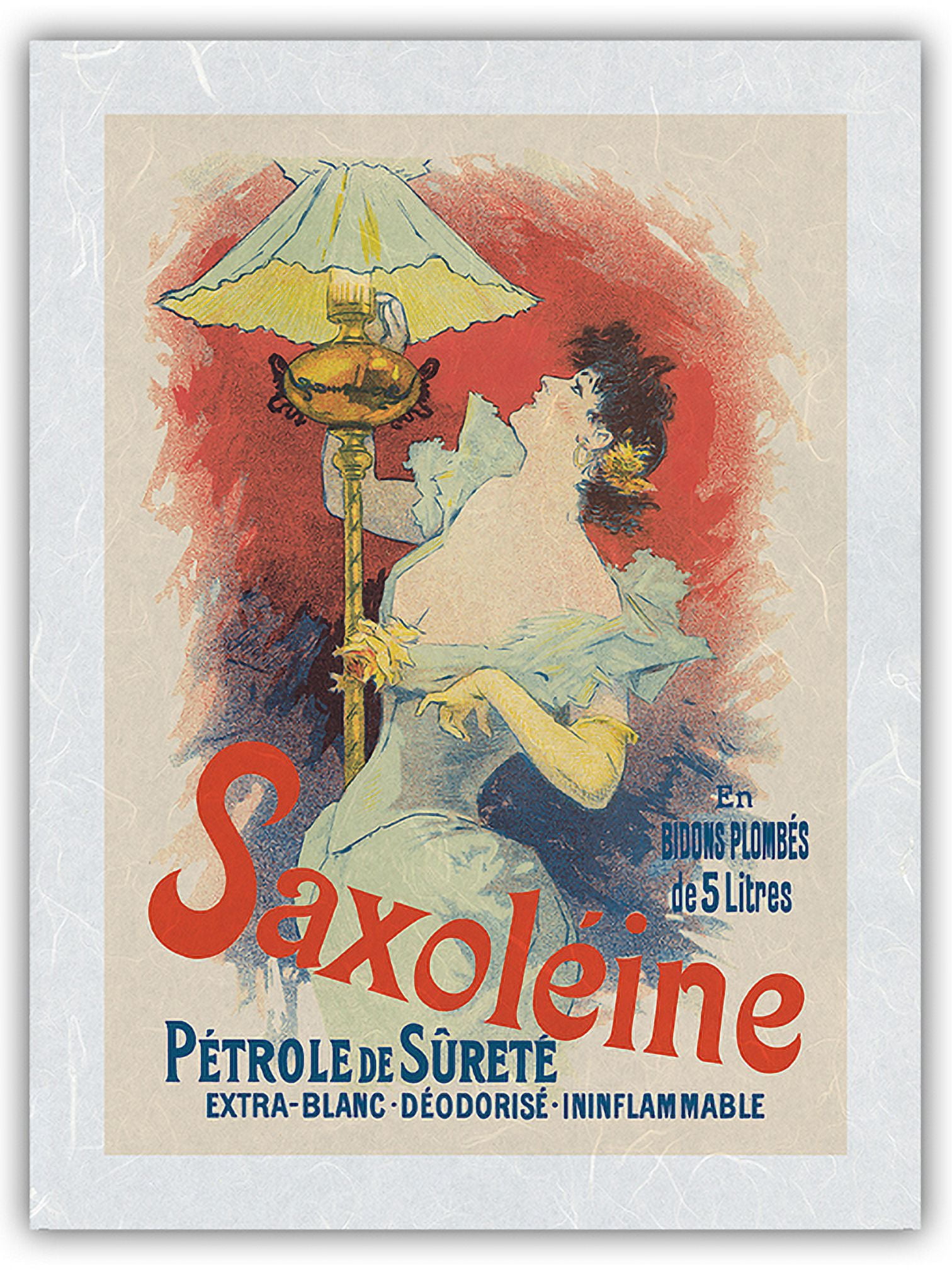 Saxoléine Lamp Oil - Vintage Advertising Poster by Jules Chéret c.1800s - Japanese Unryu Rice ...