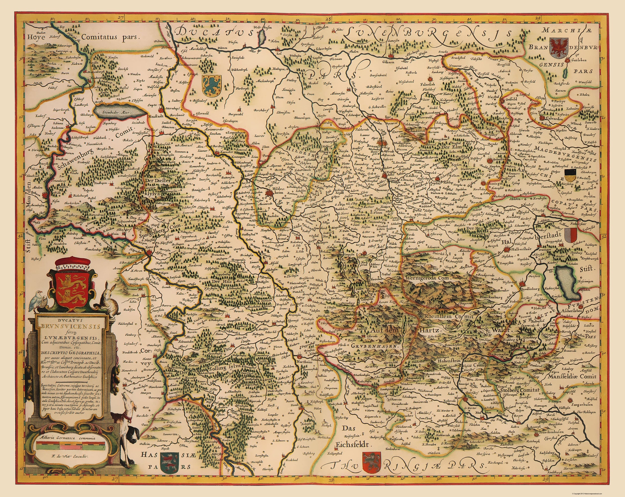 Historic Map - Saxony Germany Lower - Blaeu 1688 - 23 x 28.90 - Vintage Wall Art - Walmart.com