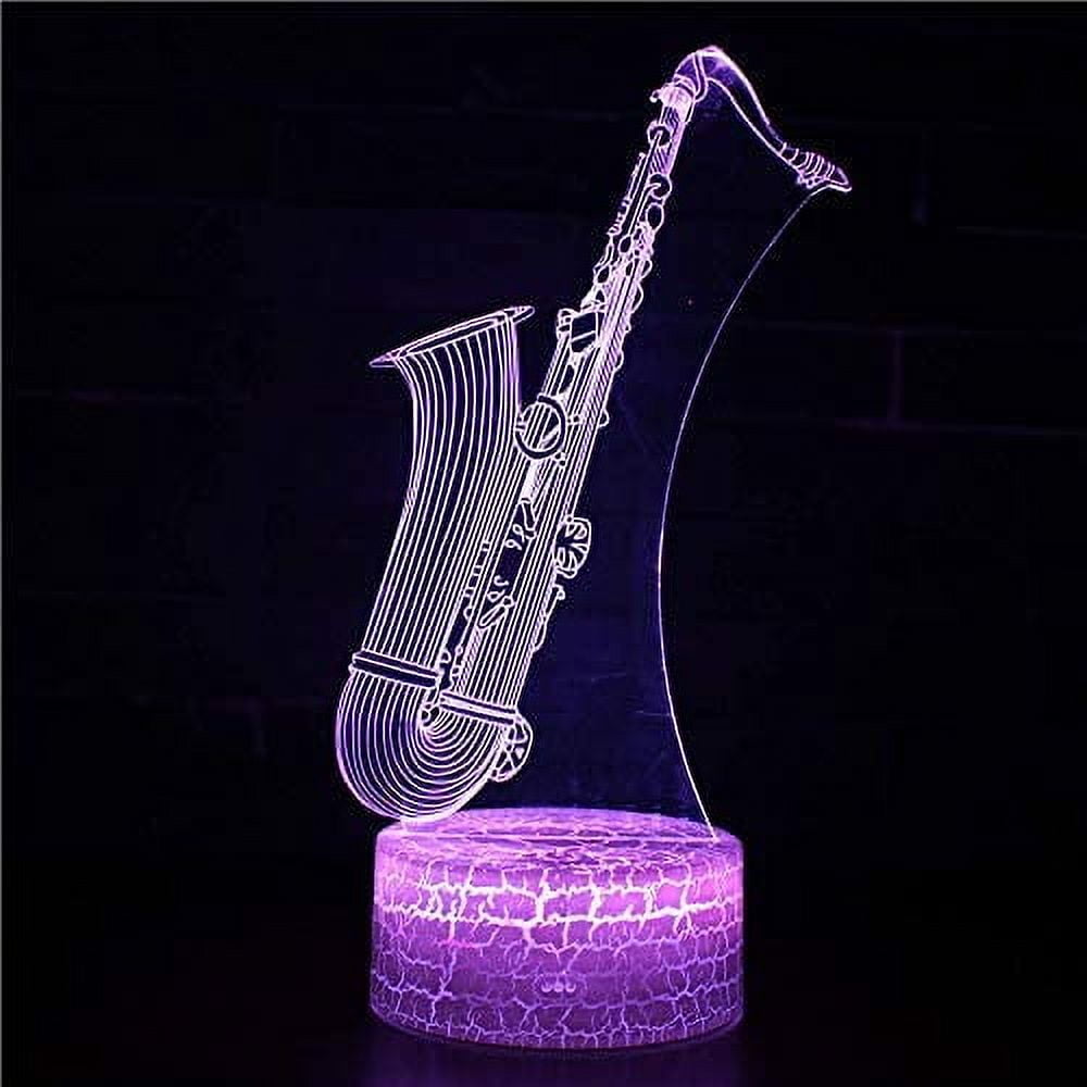 Saxophone 3D Night Light,3D Illusion Lamp 16 Color Change Decor Lamp ...