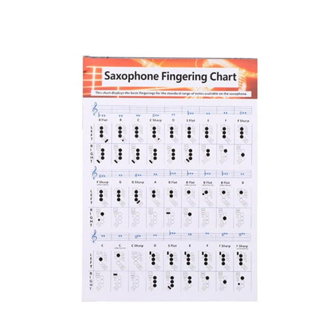 Saxophone Beginner Fingering Chart Guide Exercise Universal Chord Table ...