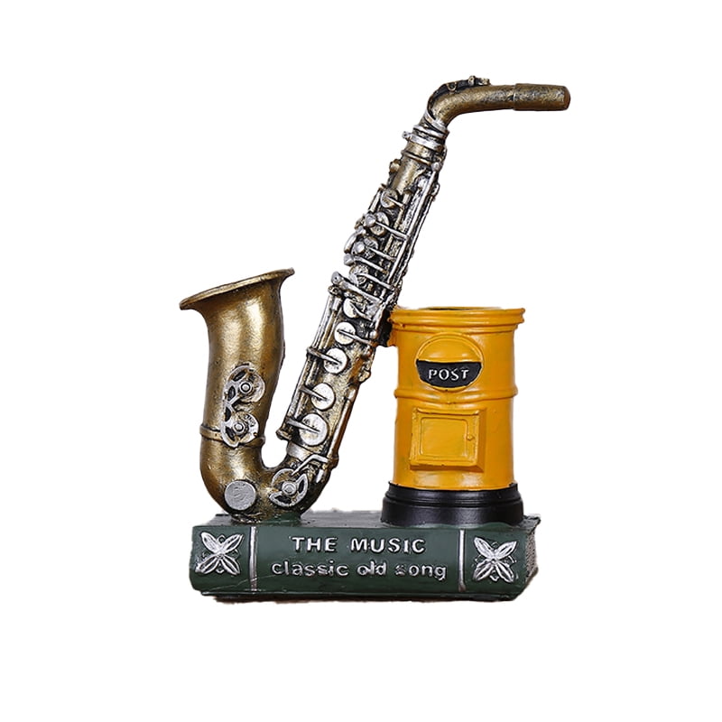 Saxophone Decoration - Gold Retro Music Sculpture, Home Creative Crafts ...