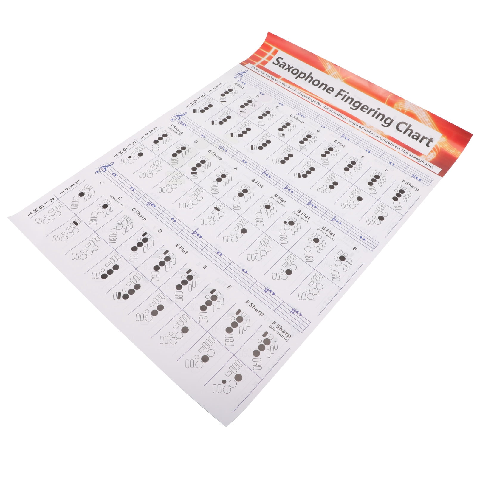 Saxophone Finger Chart Chord Poster for Students Professionals ...