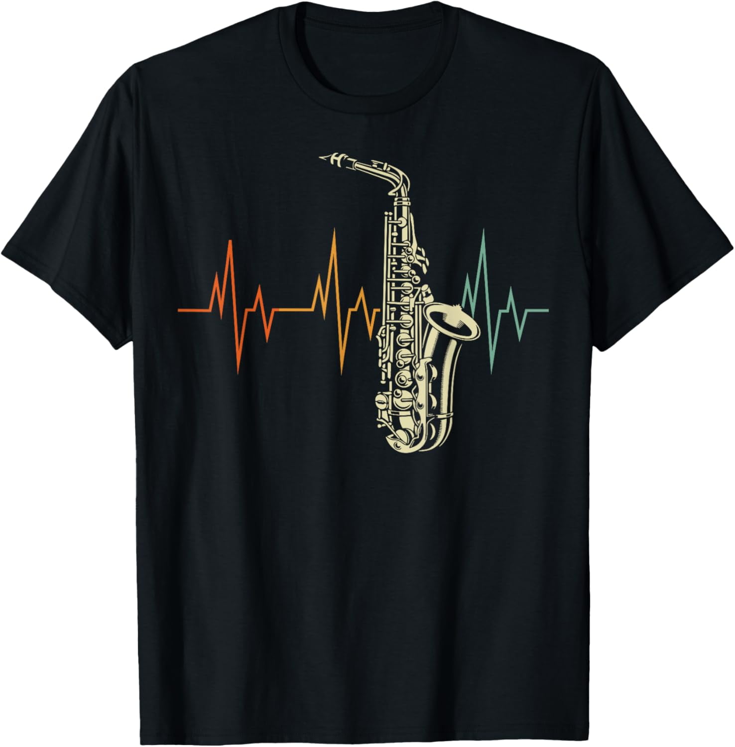 Saxophone Heartbeat Funny EKG Sax Player Men Women T-Shirt - Walmart.com