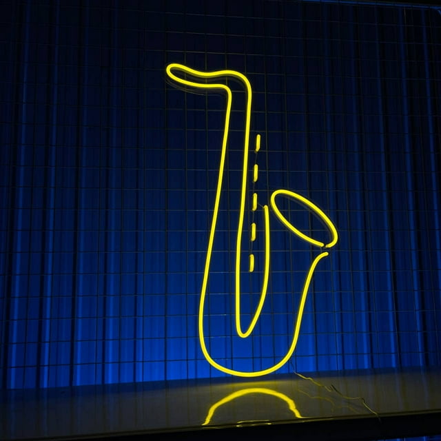 Saxophone Neon Sign, Music Studio Lights Signboard - Walmart.com