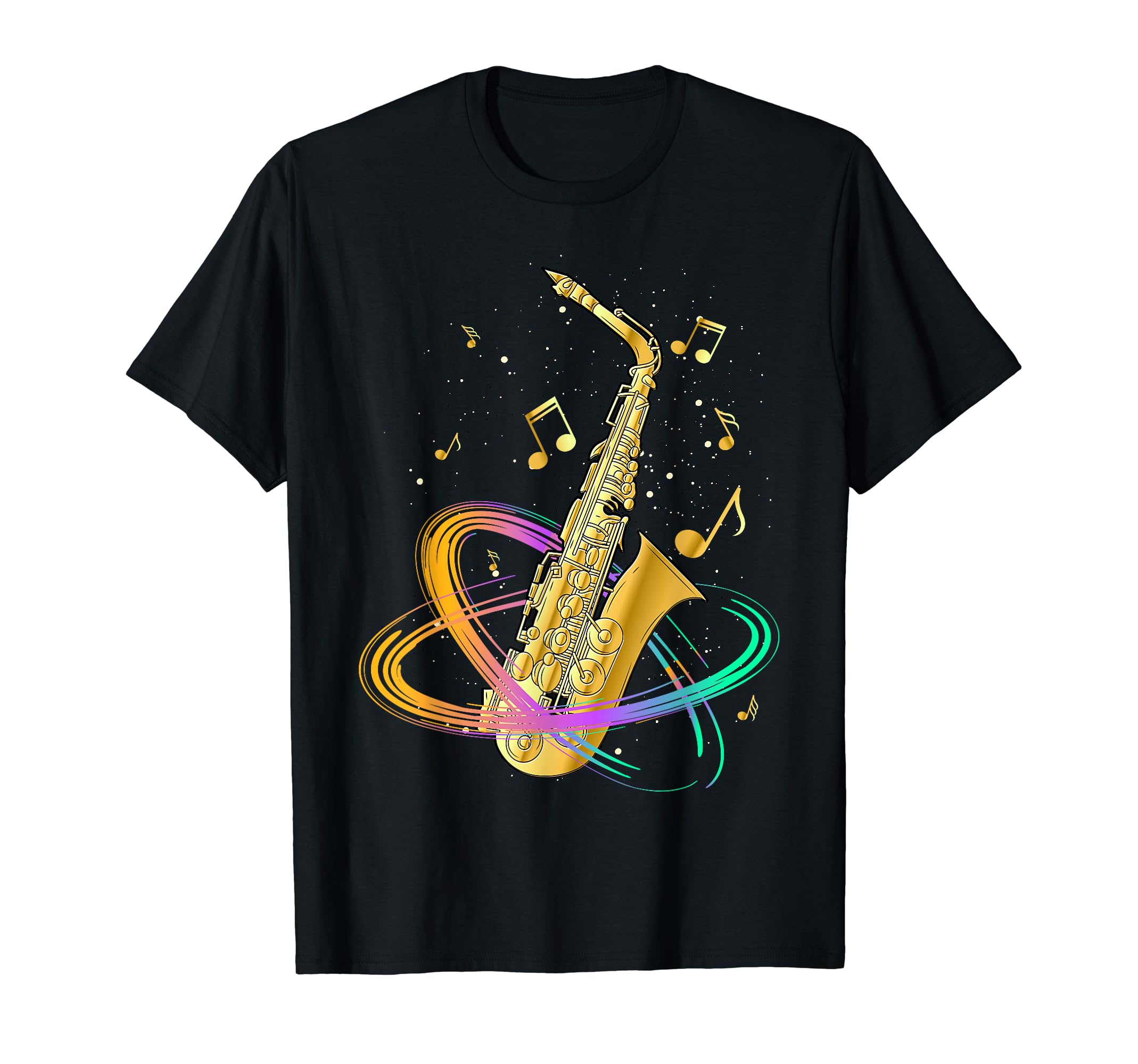 Saxophone Player Musical Notes Jazz Musician Saxophonist Sax T-Shirt ...