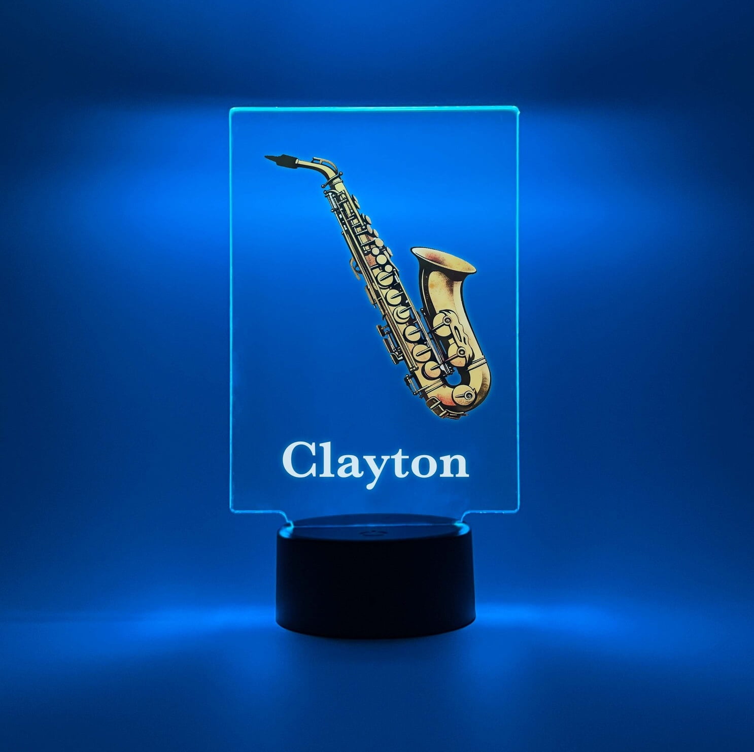 Saxophone Saxophonist Song Player 16 Colors LED Night Light Up Desk ...