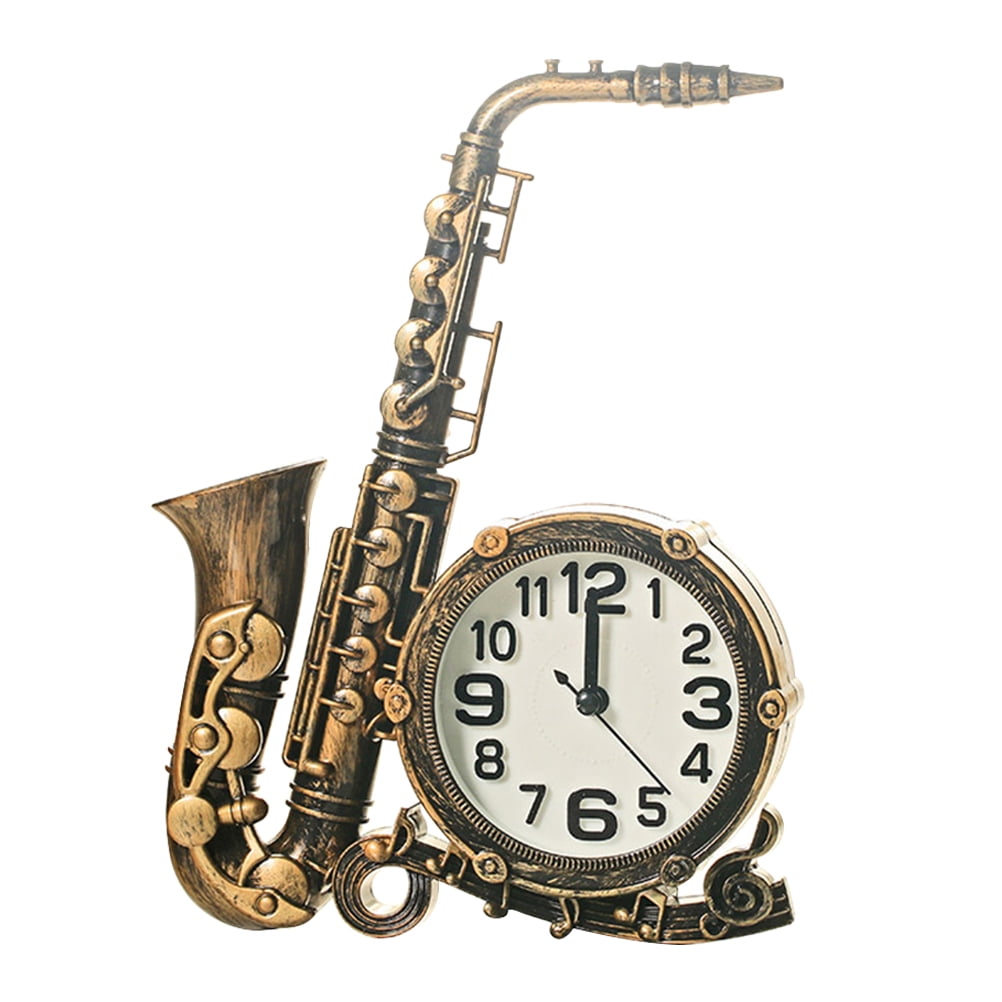 Saxophone Shaped Alarm Clock Retro Decorative Alarm Clock Bedside Clock ...