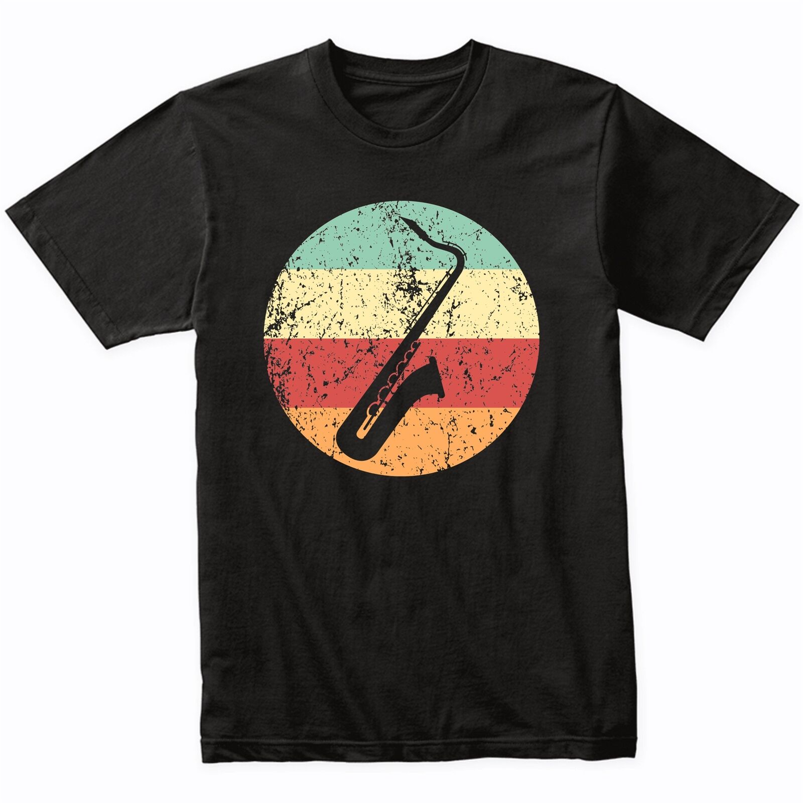 Saxophone Silhouette Retro Music Musical Instrument T-Shirt - Retro ...