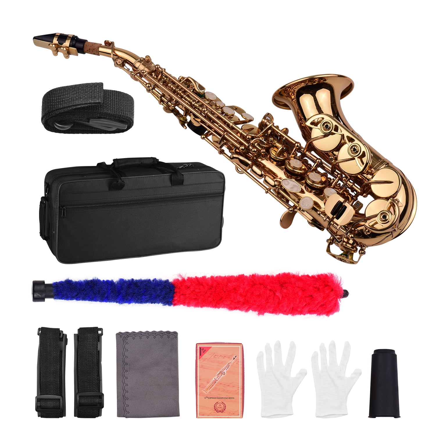 Saxophone,Soprano Sax With Carry Cloth Woodwind With Carry Brush Reeds ...