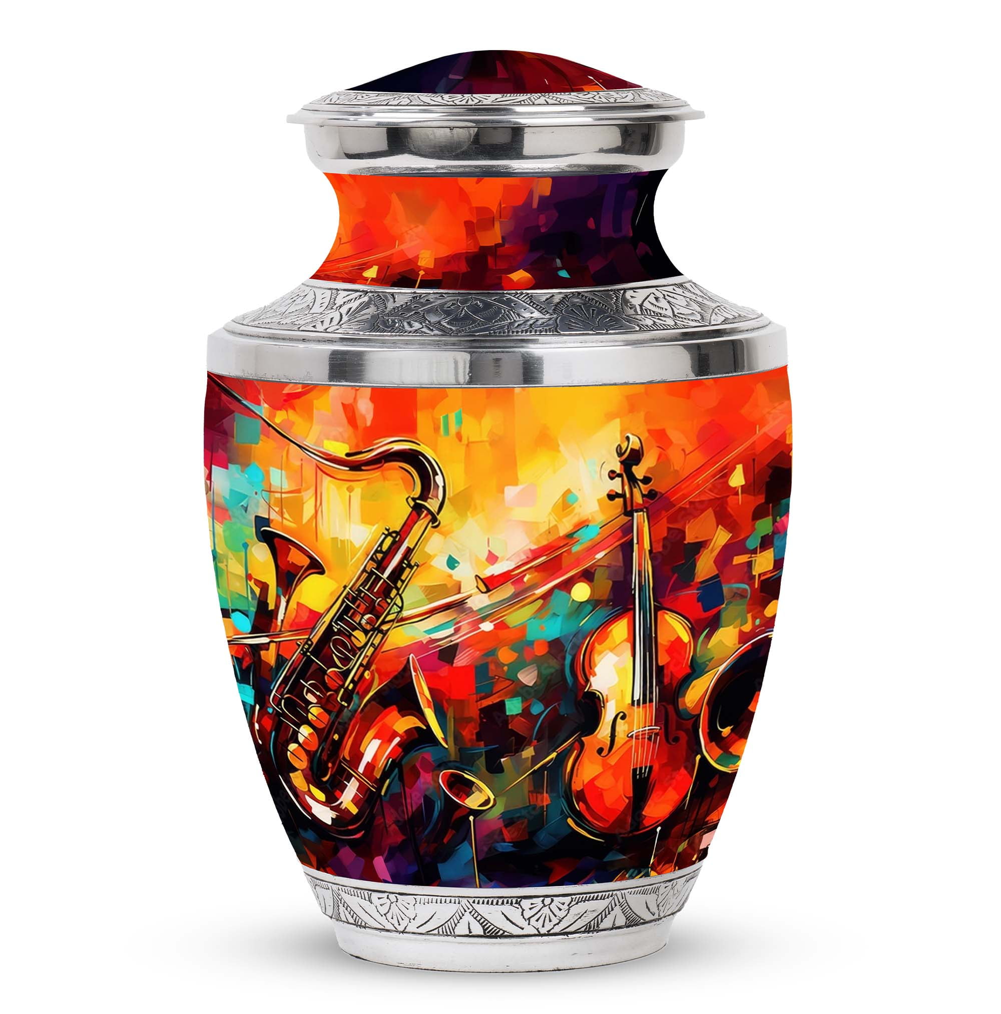 Saxophone and Violin Fusion Art Eternal Rest Large Cremation Urns ...
