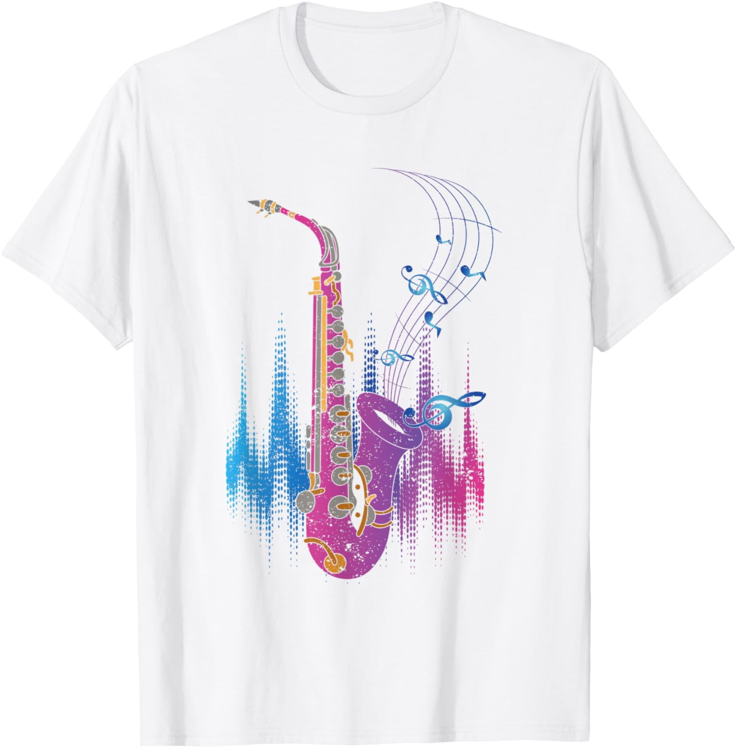 Saxophonist Jazz Musician Treble Clef Sax Player Saxophone T-Shirt ...