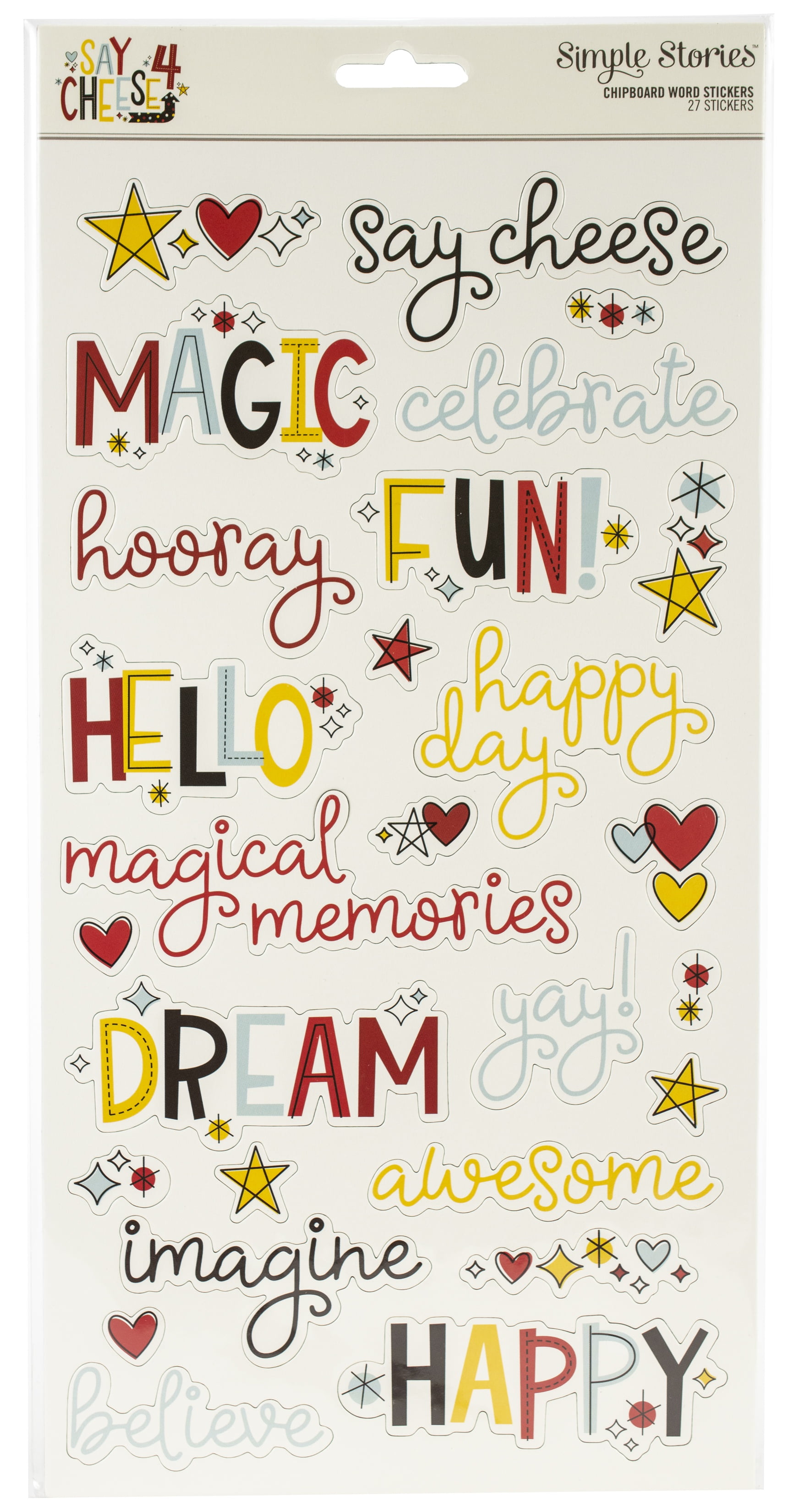 Say Cheese 4 Chipboard Word Stickers 6"X12"- - Walmart.com