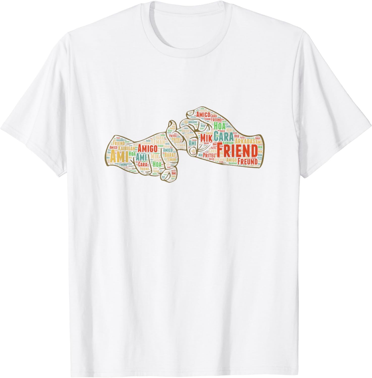Say Friend in 12 different languages,Friends Sign, ASL Gift T-Shirt ...